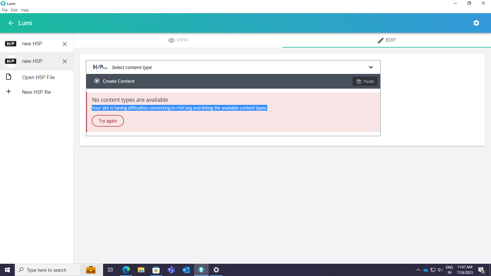 My website won't connect to the H5P website | H5P